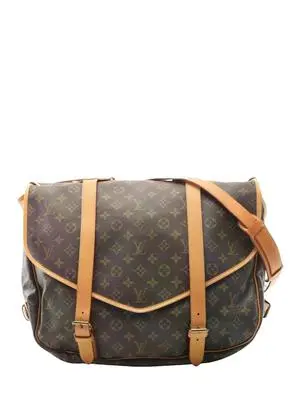 LOUIS VUITTON 1988 Monogram Saumur 43 Crossbody Bag - Brown
