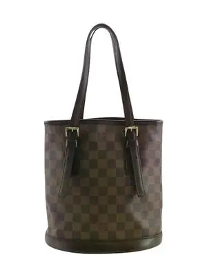 LOUIS VUITTON 2004 Damier Ebene Marais Bucket Bag - Brown