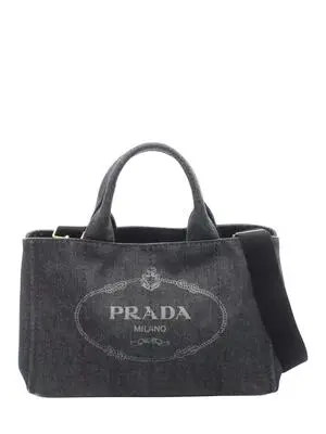 Prada 2013-2026 Canapa Logo Tote Bag - Grey