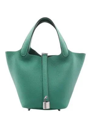Hermès Clemence Picotin Lock 18 Handbag - Green