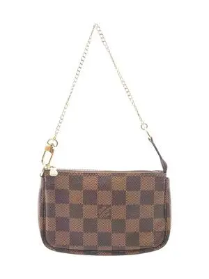 LOUIS VUITTON 2017 Damier Ebene Mini Pochette Accessoires - Brown