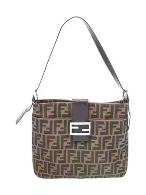 Fendi 2000-2010 Zucca Canvas Shoulder Bag - Brown