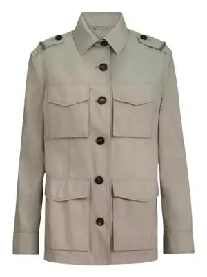 Brunello Cucinelli Buttoned Flap-pocket Jacket - Neutrals