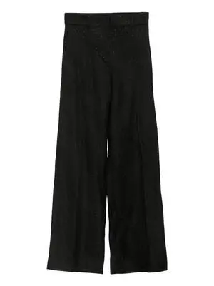 Maje Rhinestone Pinestripe Trousers - Black
