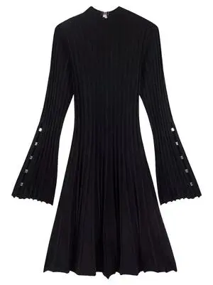 Maje Ribbed Mini Dress - Black