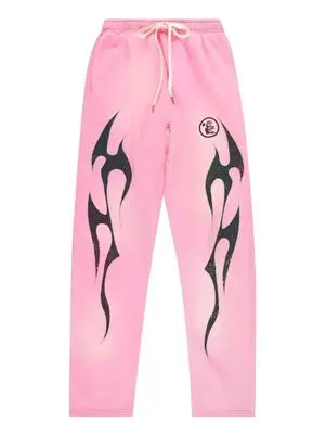 HELLSTAR Flame-print Track Pants - Pink