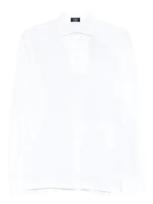 BARBA NAPOLI Long-sleeve Polo Shirt - White