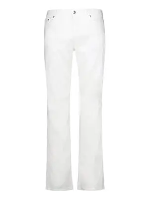 120% Lino Slim-fit Trousers - White