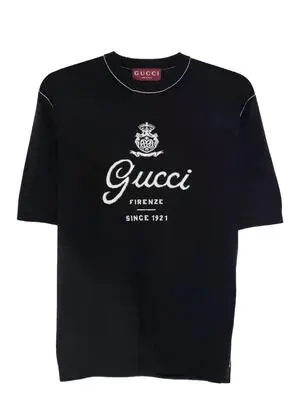 Gucci Logo-detail T-shirt - Blue