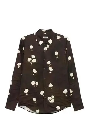Sandro Floral-print Shirt - Brown