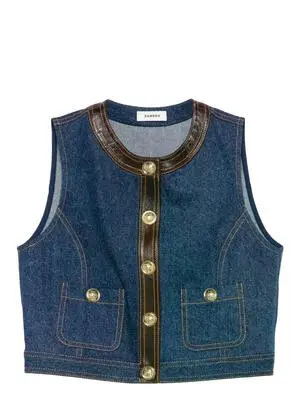 Sandro Denim Gilet - Blue
