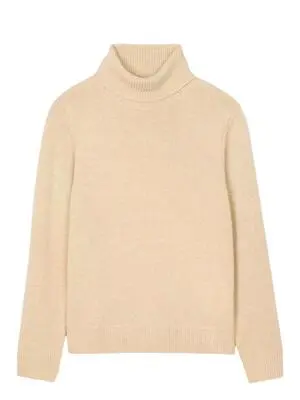 Sandro Ribbed Turtleneck Sweater - Neutrals
