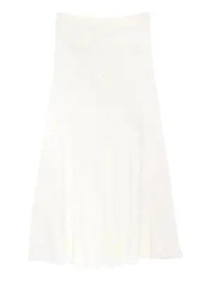 Sandro Button-front Flared Midi Skirt - White
