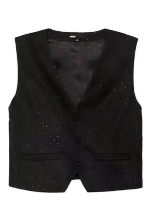 Maje Buttoned Vest - Black