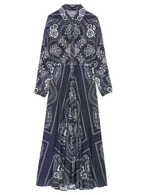Maje Bandana-print Maxi Dress - Blue