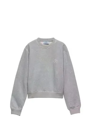 Prada Logo-print Hooded Sweater - Grey