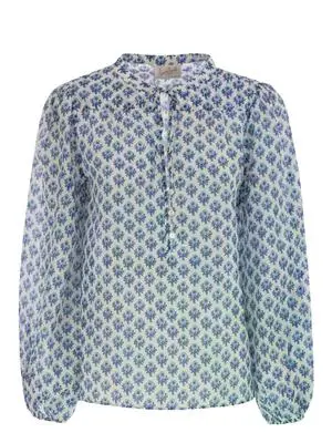 MC2 SAINT BARTH Lace-fastening Floral-pattern Harper Blouse