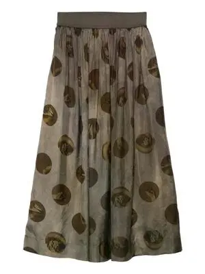 UMA WANG Printed Midi Skirt Grey