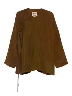 UMA WANG Tie-Detailed Blouse Brown