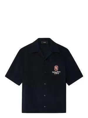 Amiri Logo-detail Camp Shirt - Blue