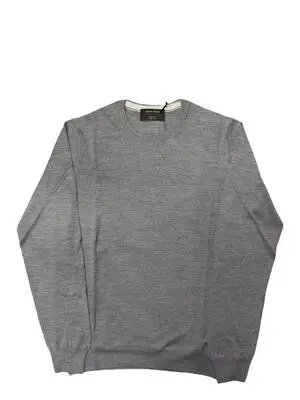 GRAN SASSO Long-Sleeve Crew-Neck Sweater Grey