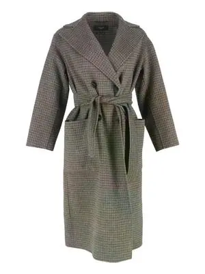 Max Mara Orense Plaid Double-breasted Coat - Brown