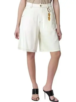 DARKPARK Contrast-stitch Denim Shorts - Neutrals