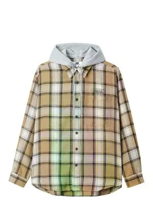 CHOCOOLATE Hooded Check Jacket - Brown