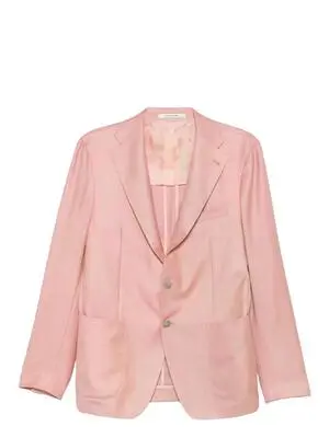 Tagliatore Flap Pocket Wool Blazer Pink