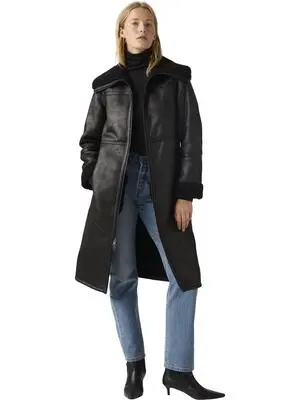 LEVI'S Faux Shearling Funnel Coat