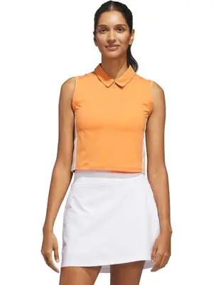 Adidas Beyond Crop Twistknit Polo Shirt - Dusky Orange