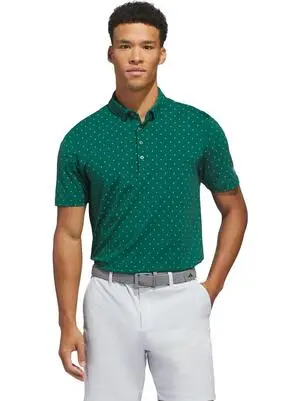 Adidas Ultimate365+ Micro Print Polo Shirt - Collegiate Green / White