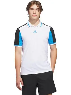 Adidas Beyond The Course Vent Twistknit Polo Shirt - White / Black