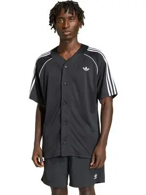 Adidas Adicolor Baseball Jersey - Black / White