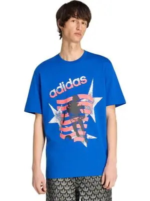 Adidas Archive Soccer Stars Graphic Tee Power Blue