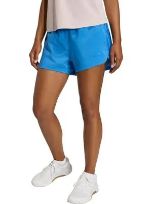 Adidas Pacer Workout High Rise Shorts - Ray Blue / White