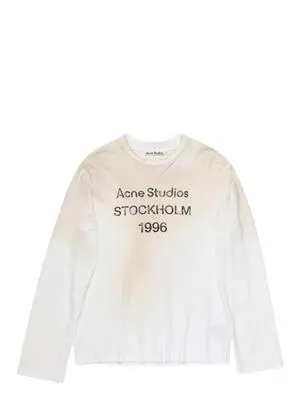 Acne Studios Relaxed Fit Logo Tee Dusty - White