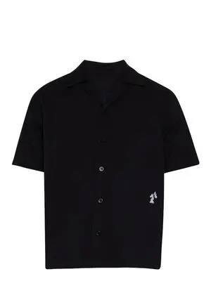 Rhude Camp Collar Logo Shirt And White - Black