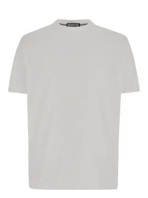 Canali Lisle Cotton T-shirt With Double Collar - White