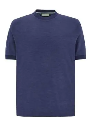 Canali Impeccabile Super 120's Melange Wool T-shirt - Blue