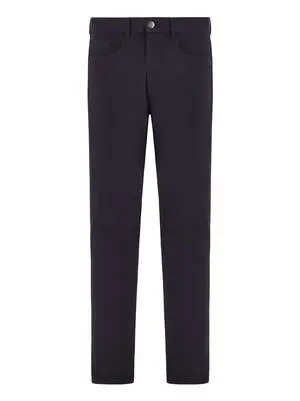 Canali Five Pocket Cotton Microtwill Pants - Blue