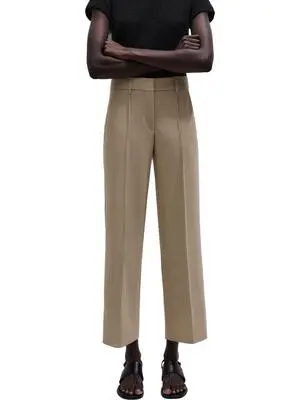 ME+EM Tailored Straight Crop Trousers - Sand