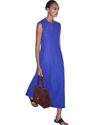 ME+EM Fit And Flare Maxi Dress - Deep Blue