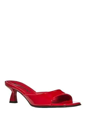 NODALETO Kitten Heel Mules Red