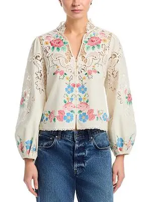 Sea Astrid Emb Long Sleeve Blouse - Multi