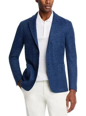 Canali Textured Jersey Jacket Navy
