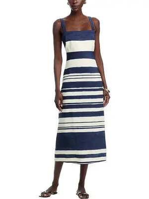 Veronica Beard Ella Midi Dress - Navy/dove
