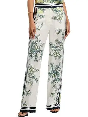 Veronica Beard Grigore Printed Pants - Light Pistachio Multi