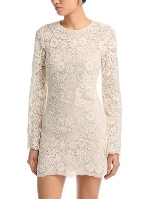 Veronica Beard Teresia Lace Mini Dress Dove