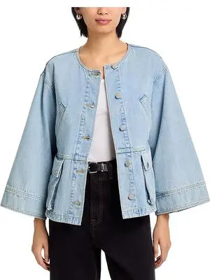 3.1 PHILLIP LIM Collarless Trapeze Denim Jacket